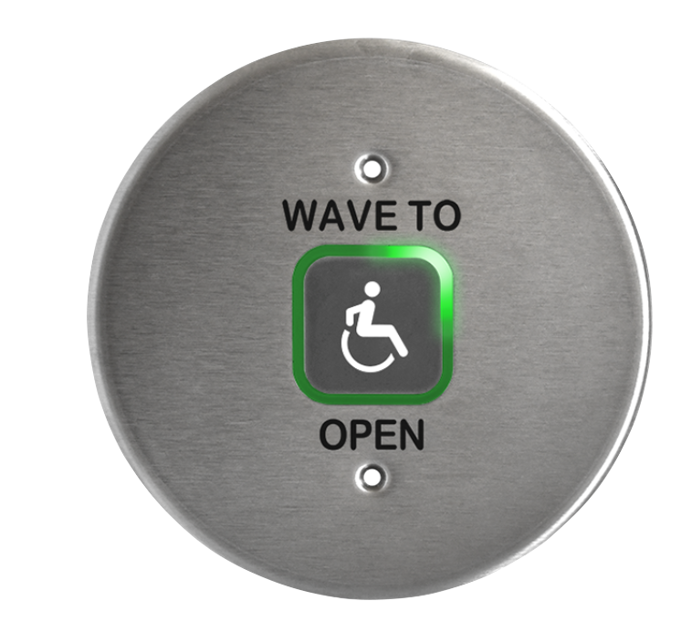 MS41-RA BEA SS RND PLATE TXT&LOGO | Door Controls USA