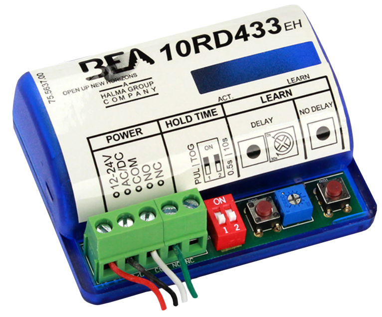RD433EH BEA RECEIVER, 433MHZ, EXTENDED HOLD | Door Controls USA