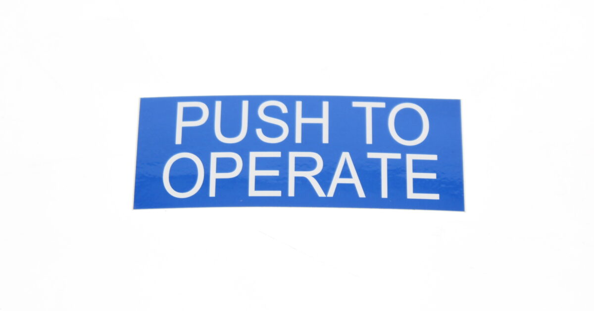 21-24-006 BESAM DECAL, PUSH TO OPERATE | Door Controls USA