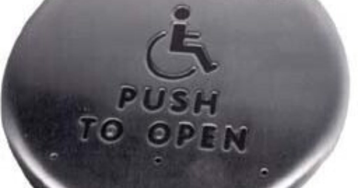 PBR-1 BEA 6in ROUND PP W/HANDICAP LOGO | Door Controls USA